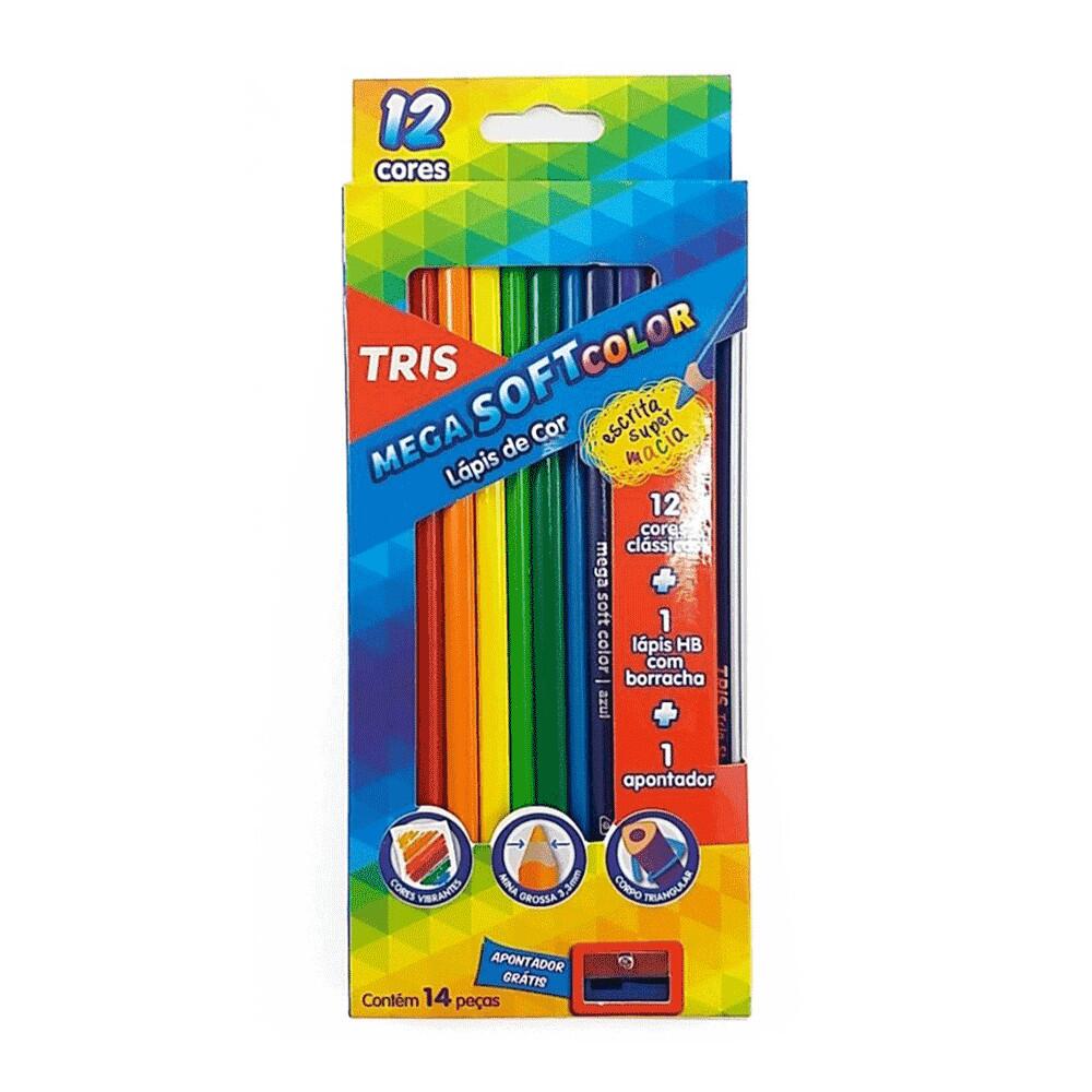 Comprar Lápis de Cor Tris Mega Soft Color 12 Cores Triangular