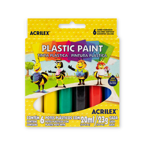 Comprar Tinta Plástica Acrilex Plastic Paint 20ml com 6 Cores 03206 - a ...