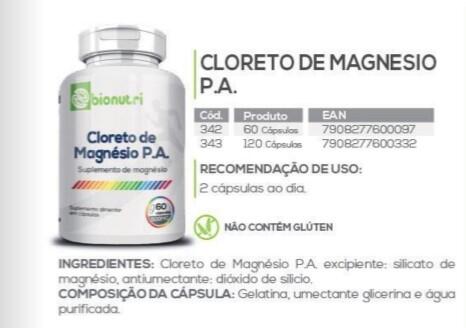 Comprar Cloreto de Magnésio P.A 120 cápsulas 500mg - Mercado Dimensional