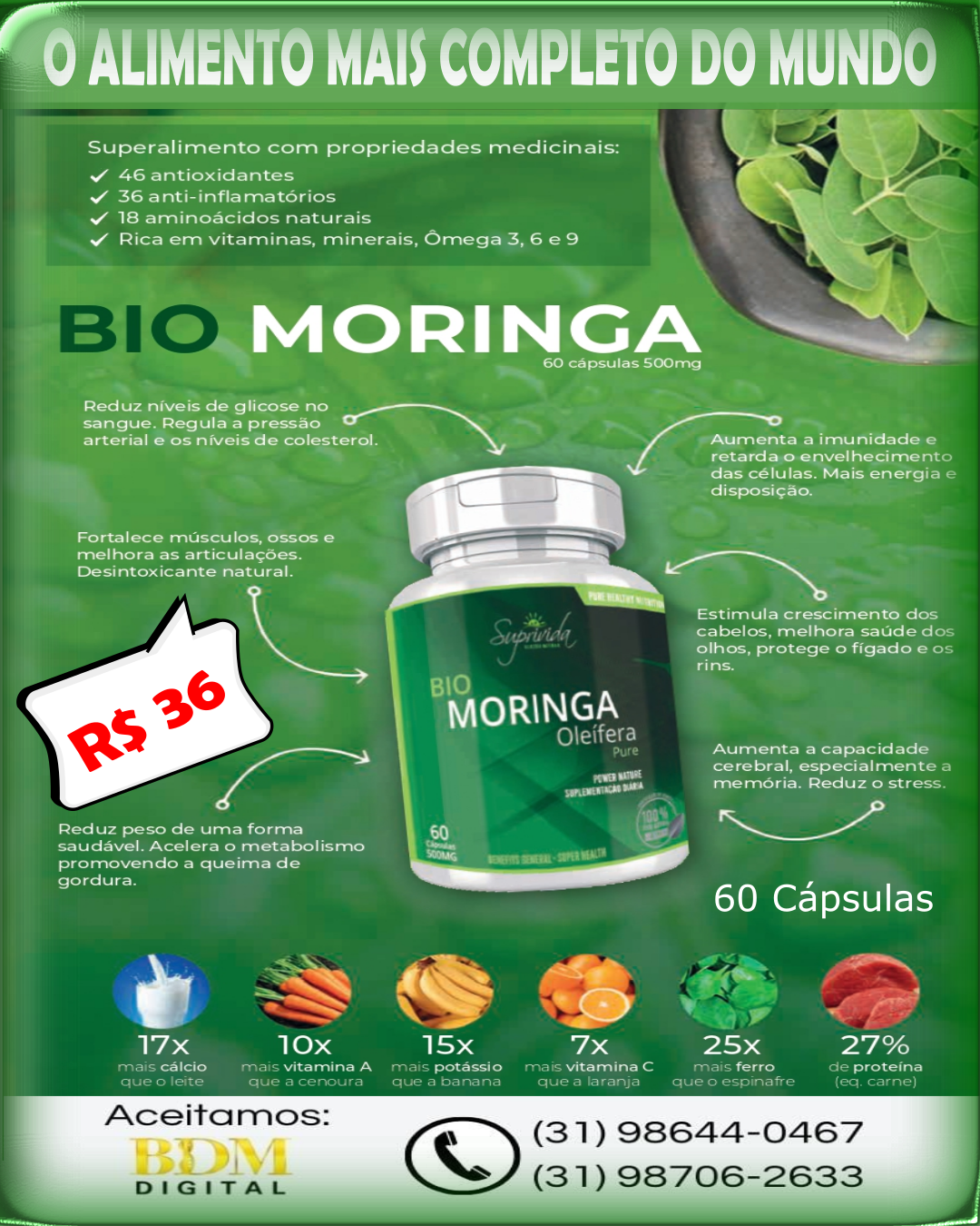 Comprar Bio Moringa Oleífera 500mg - 60 capsúlas - Mercado Dimensional