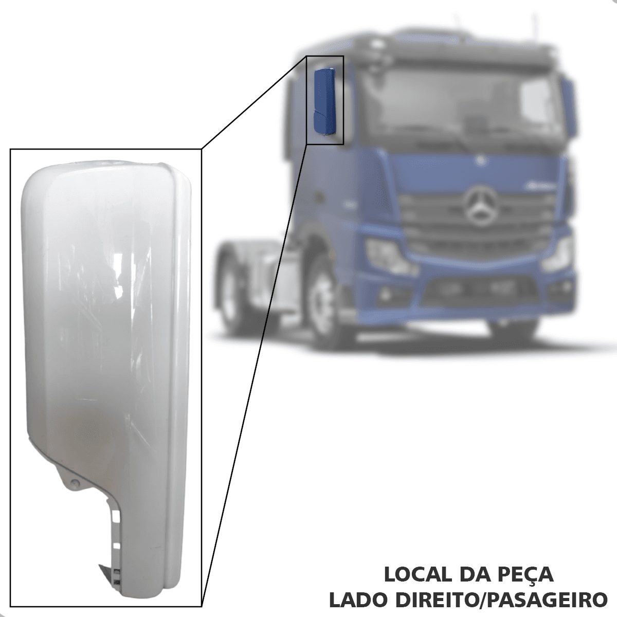 Capa Espelho Retrovisor MB Actros 2045 Cobertura Superior LD