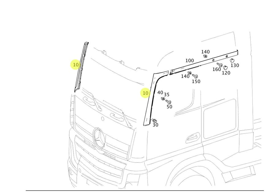 Comprar Moldura Coluna Para-brisa Mb Actros Original - A9606902170