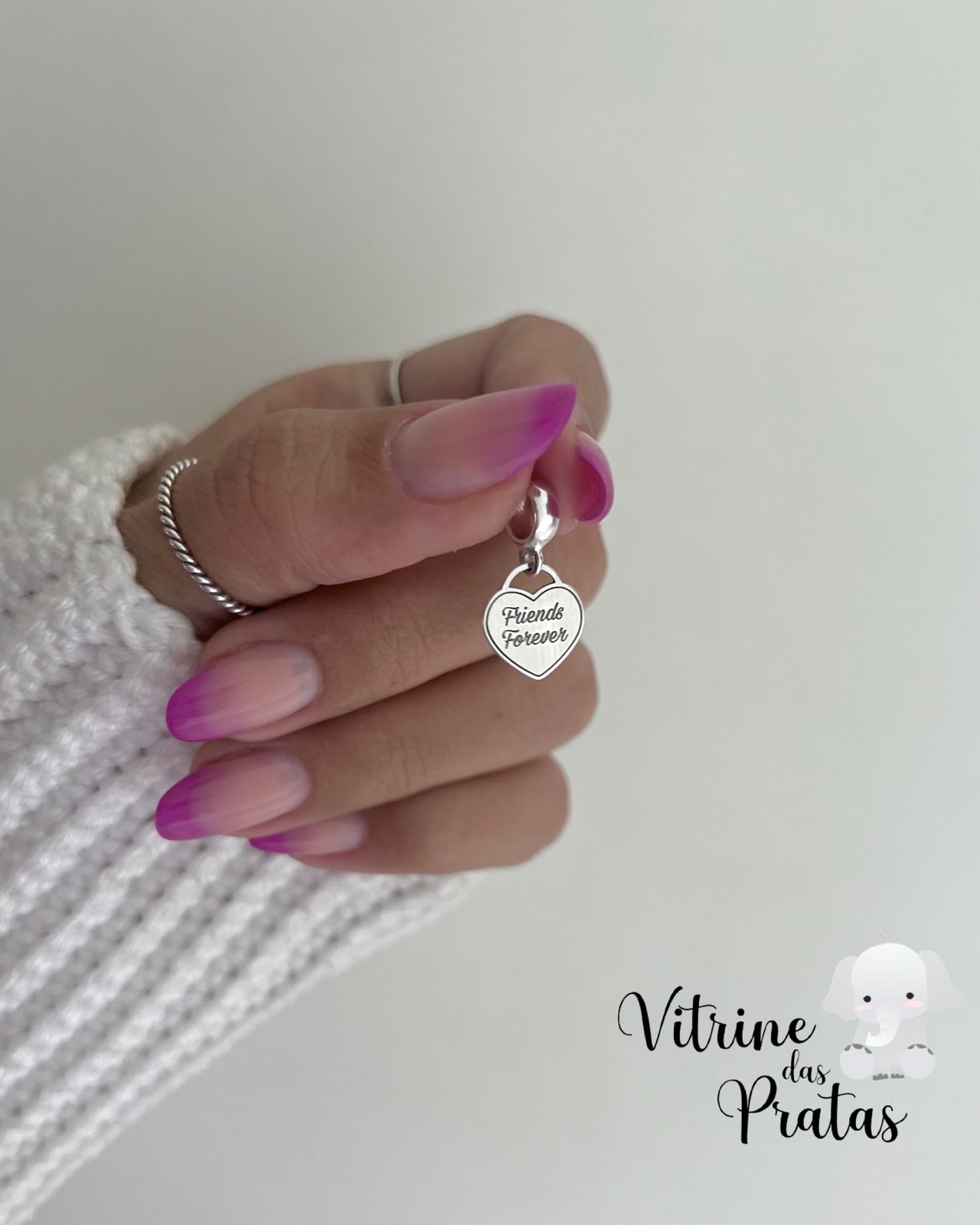 Berloque Friends Forever Prata 925.