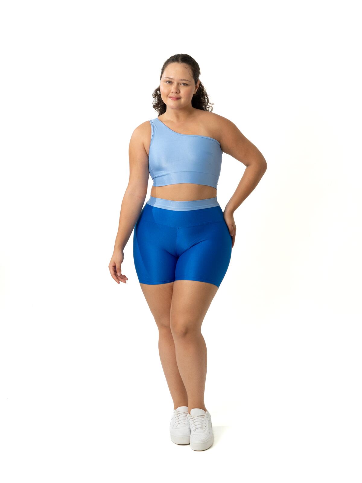 Comprar Short Bicolor + Top Sophia - Compressão Azul Bic/Azul Bebê ...