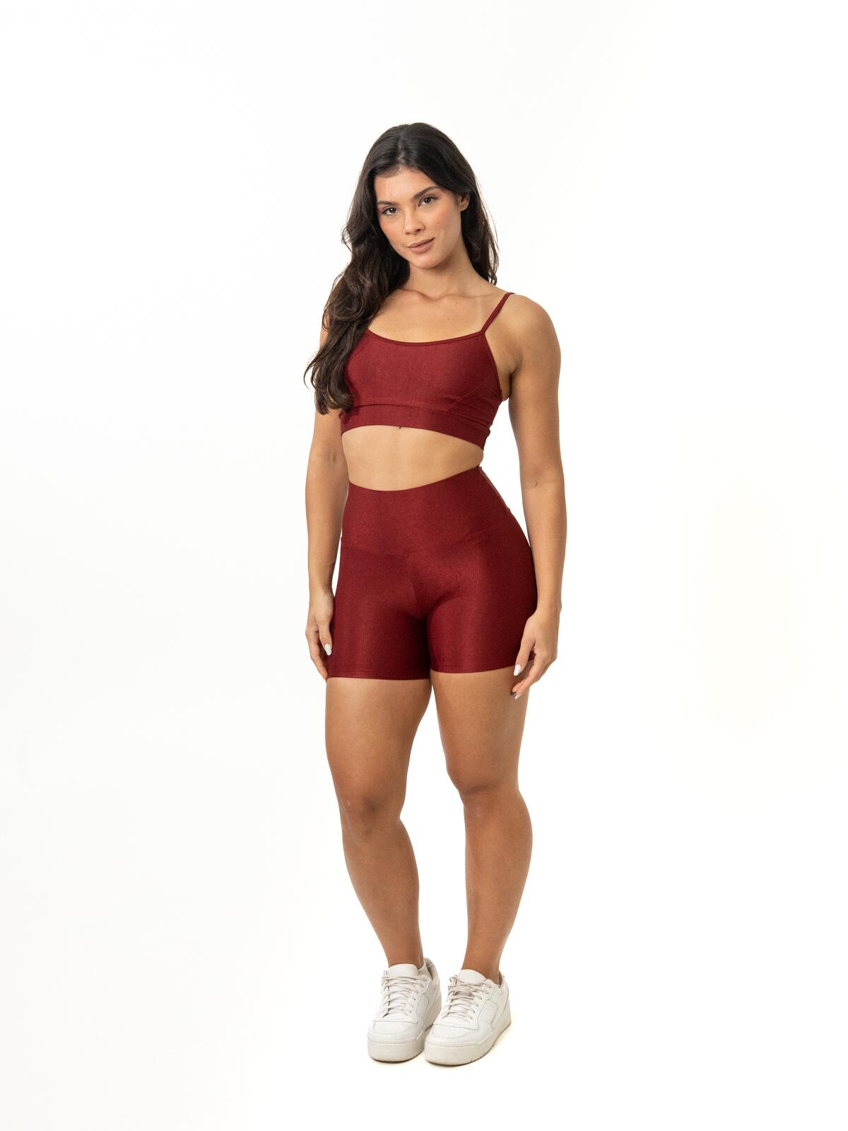 Comprar Short Básico + Top Manu - Compressão Dark Cherry