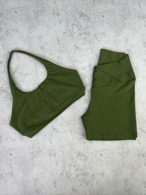 Comprar Short Cós Cruzado + Top Duda - Compressão Verde Cacto