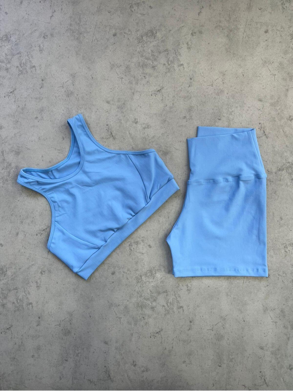 Comprar Short Básico + Top Aline - Light Azul Bebê - Criare Fitness