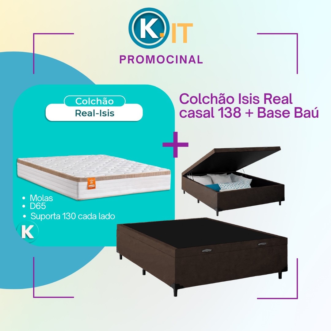 Kit Queen Isis Real + Base Base Baú 138 - Corino