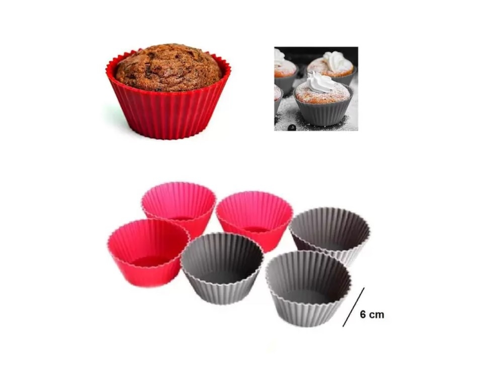 Comprar Kit c/ 6 unidades de forminha cupcake de silicone - Clink ...