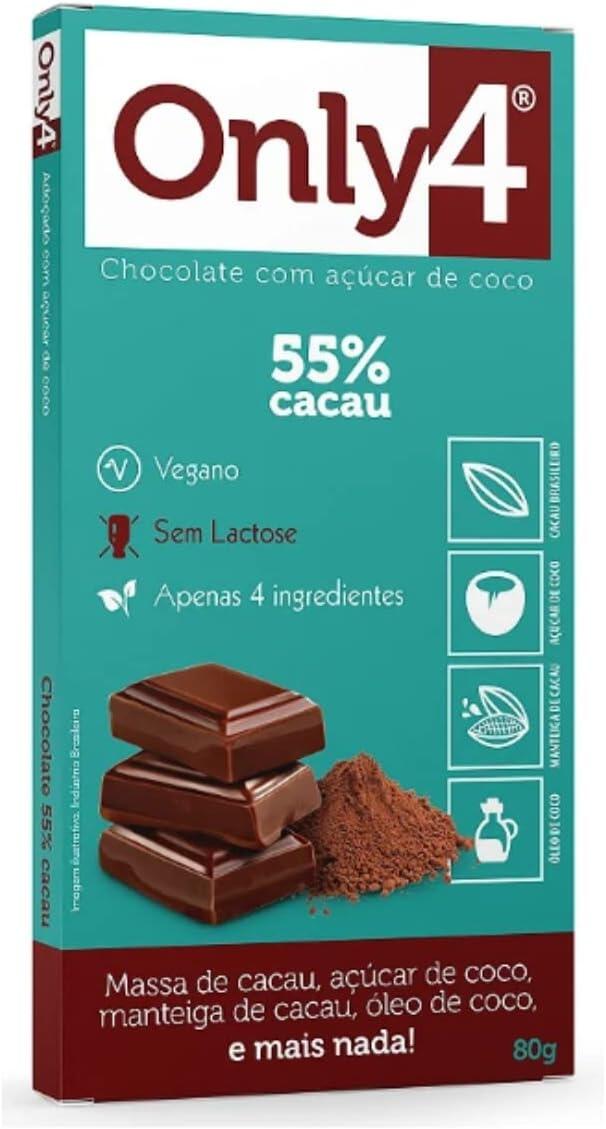 Comprar BARRA DE CHOCOLATE ONLY4 55% CACAU 80GR