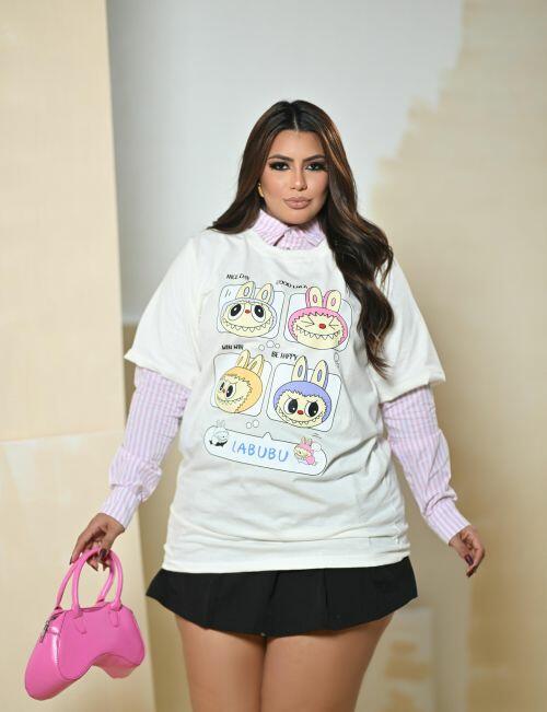 Comprar MAX TEE EM MALHA 100% ALGODÃO PLUS SIZE (LABUBU NICE DAY) - R ...