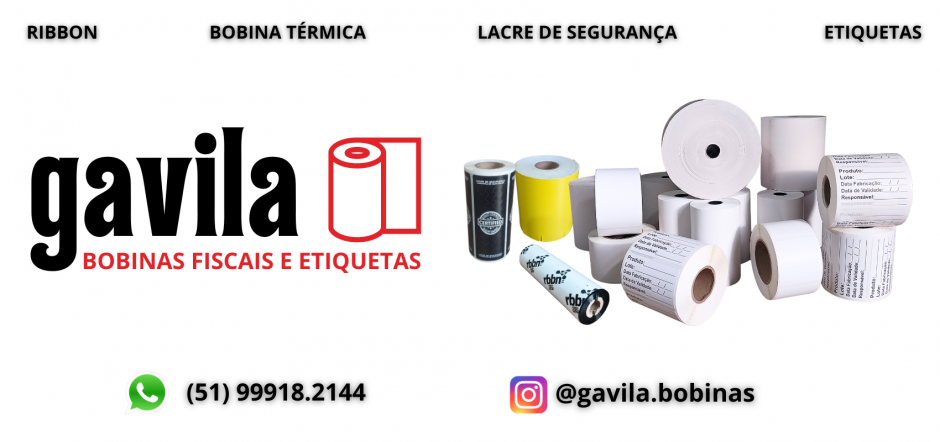 Gavila Bobinas Fiscais e Etiquetas