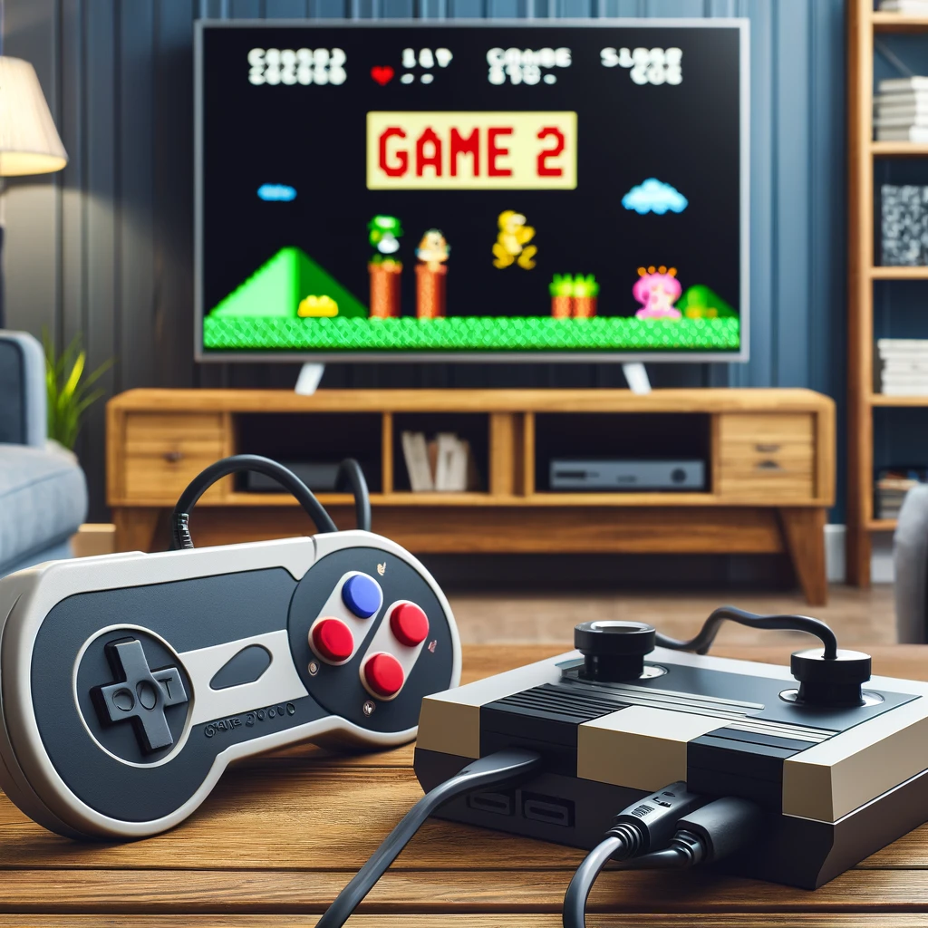 Game Stick com Dois Controles: Diversão em Família