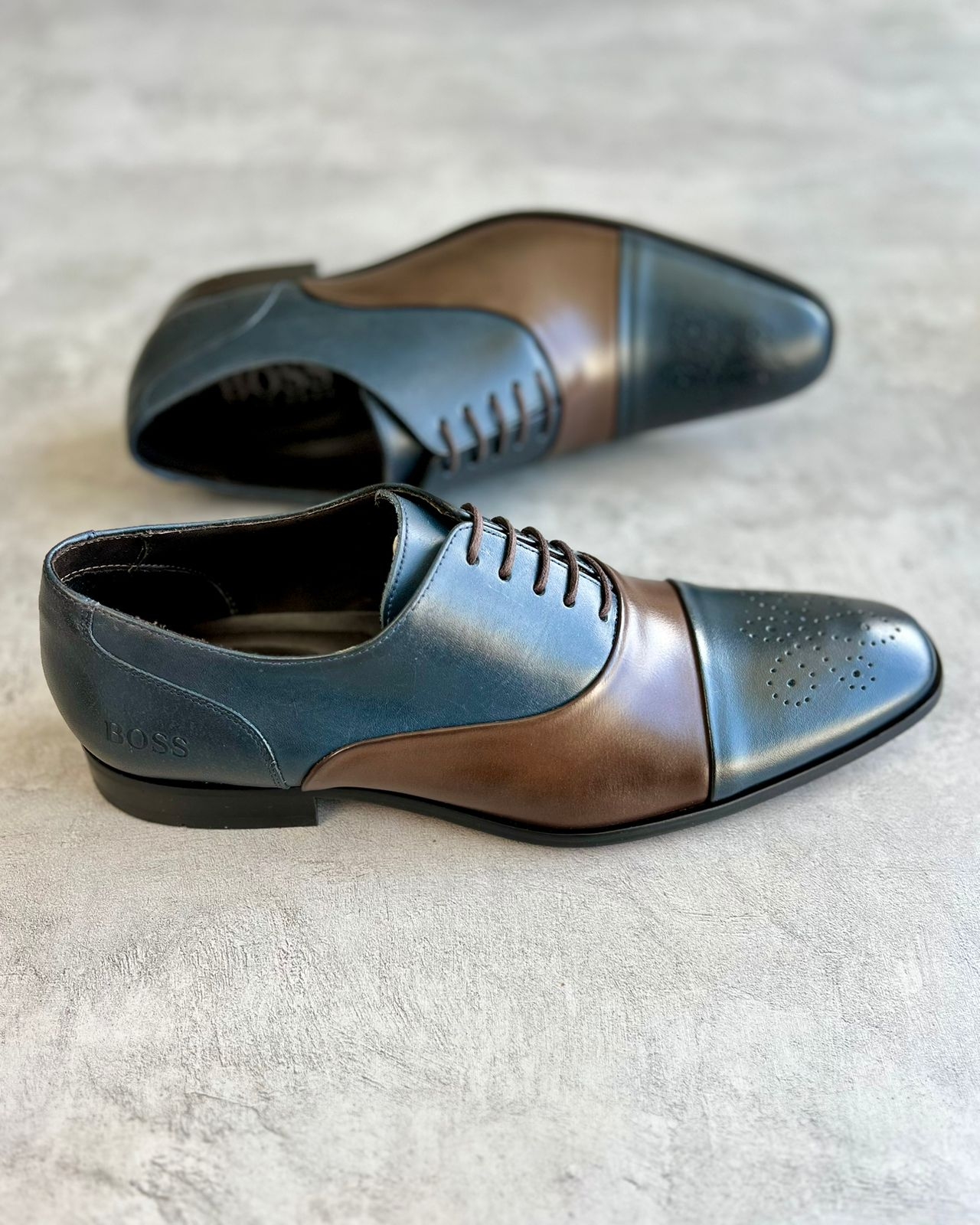 Comprar Sapato Derby Boss Hibrido Azul c Marrom - Lord Sapatos Masculinos