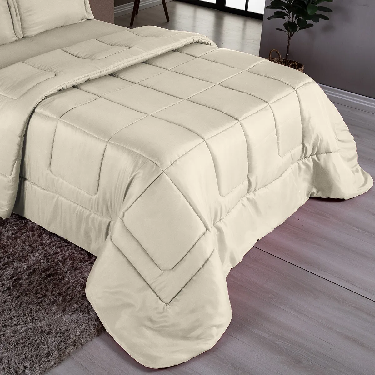 Edredom Casal Queen Dupla Face Microfibra Conforto - Avelã - a partir ...