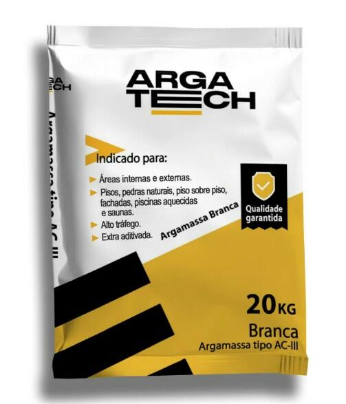 ARGAMASSA AC3 BRANCA ARGATECH 20KG - Alcance Revestimentos