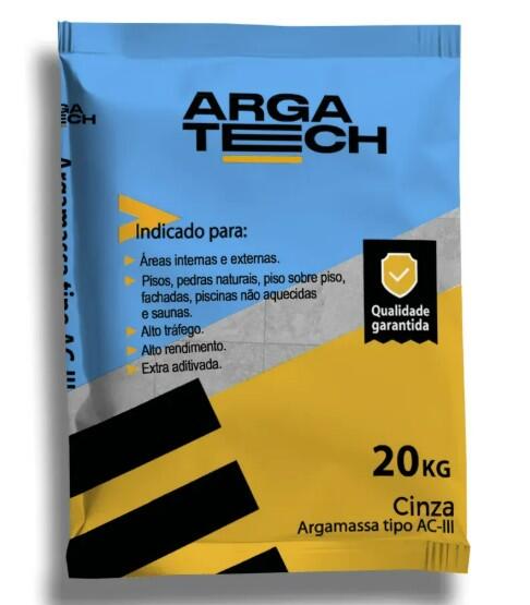 Argamassa AC3 Cinza 20kg - Argatech - Alcance Revestimentos