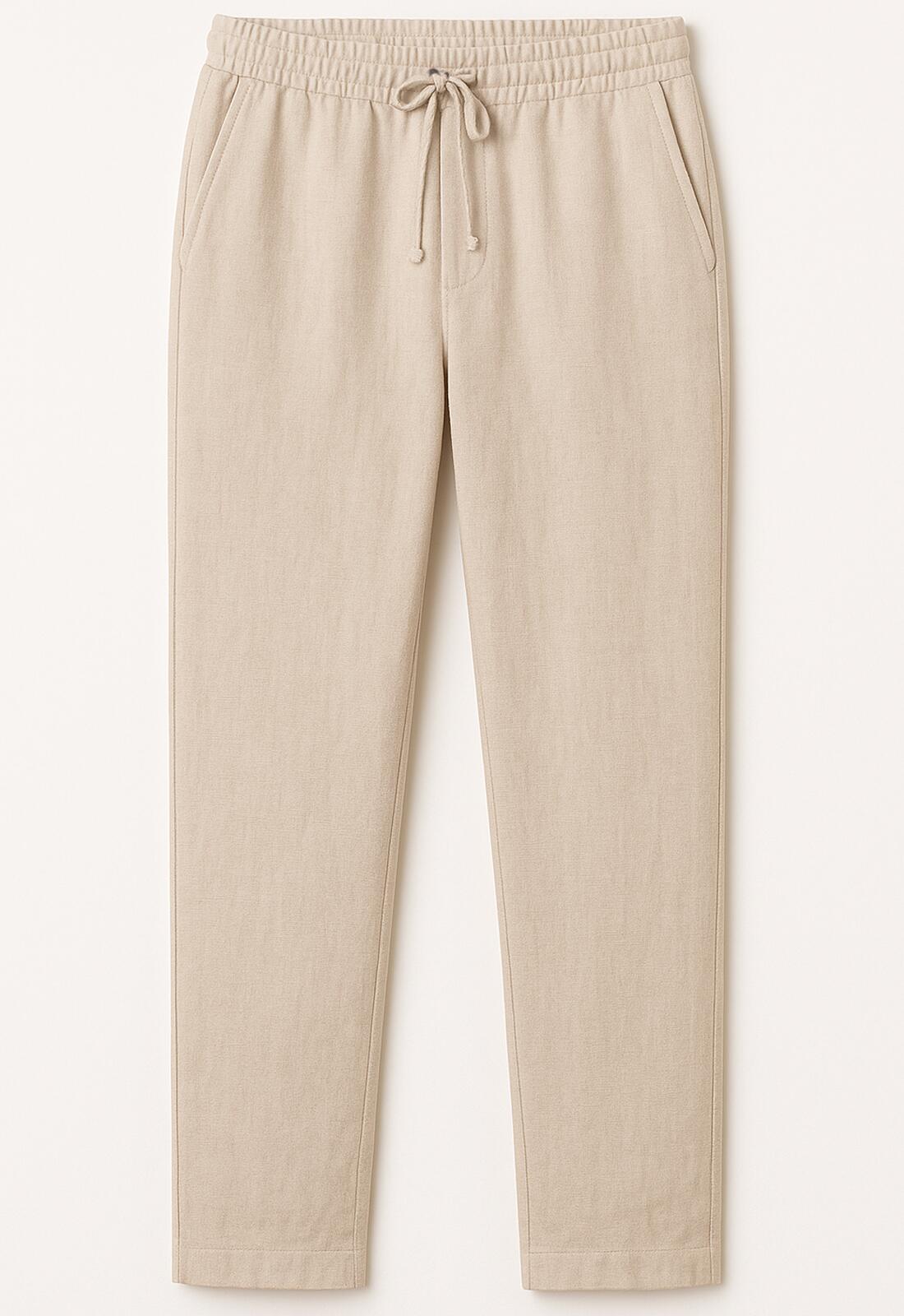 Calça De Linho Masculina Casual Premium - Natural - a partir de R$189,90