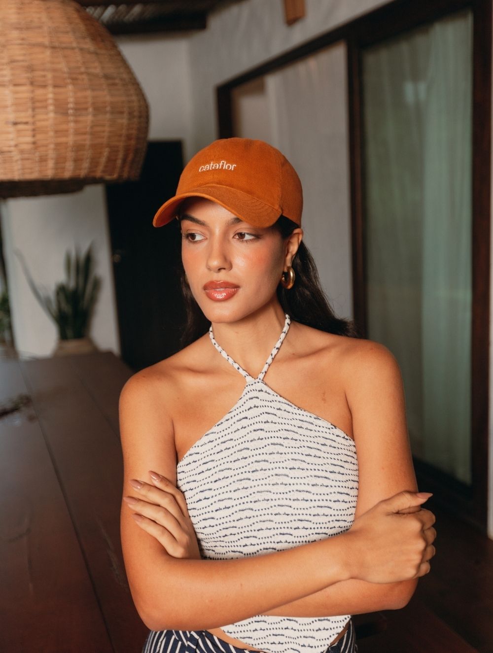 boné bordado terracota cataflor - a partir de R$123,50