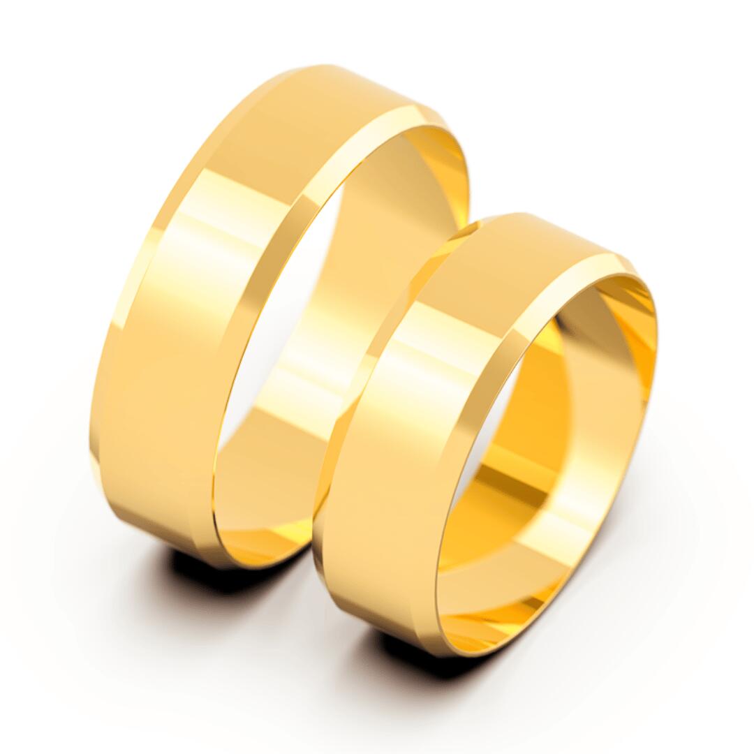 Comprar Par Aliança Casamento 6mm Ouro 18K Clássica Chanfrada Polida ...