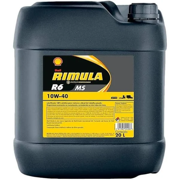 Comprar Óleo Lubrificante Shell Rimula R6 MS 10W40 CI-4 20L é na Rede ...