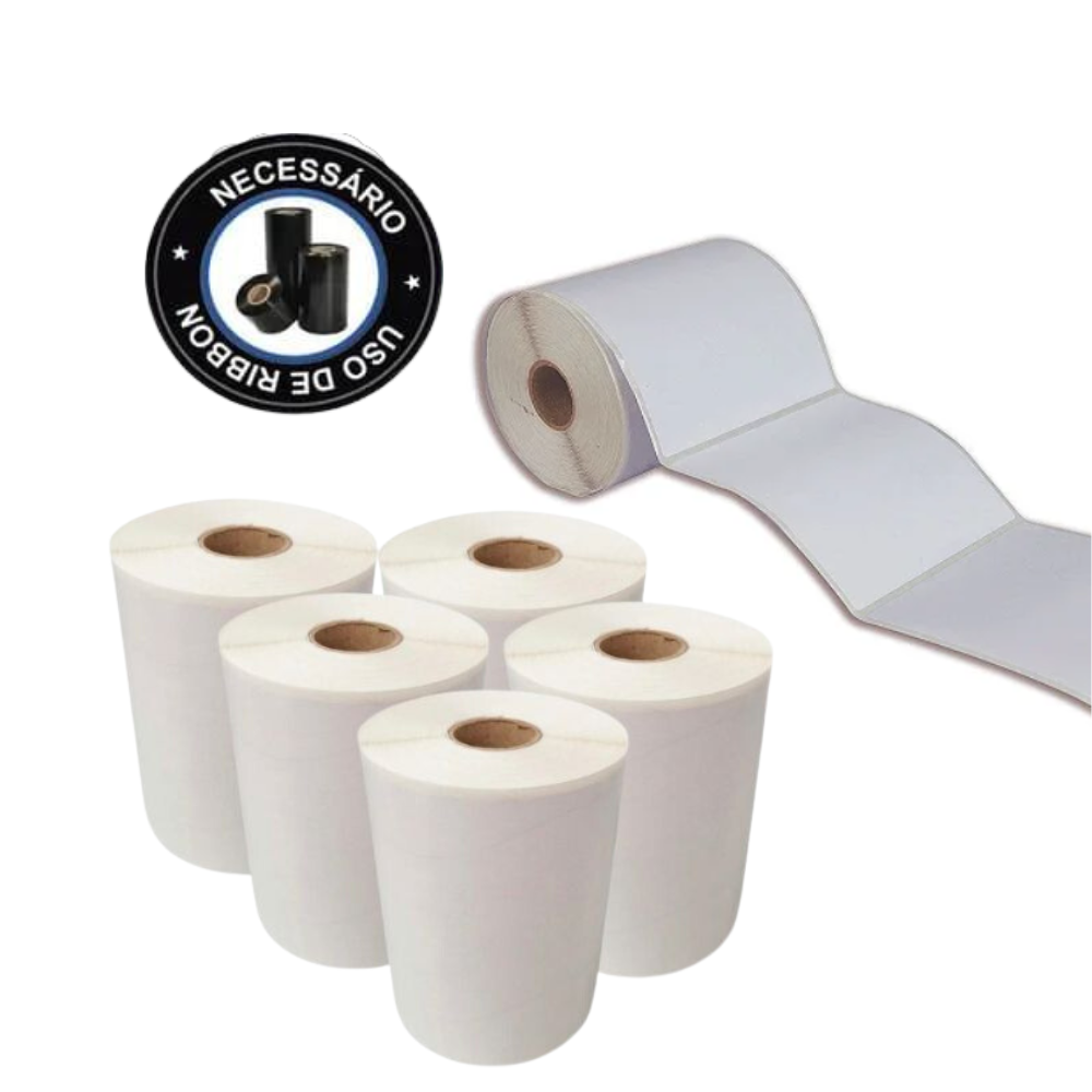Comprar 5 - Rolos de Etiquetas Adesivas Couchê 100x150 (10x15cm) com ...