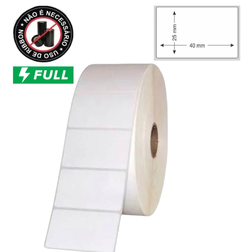 Comprar 1 - Rolo de Etiquetas Adesivas Térmicas 1 Coluna 40x25 (4x2.5cm ...