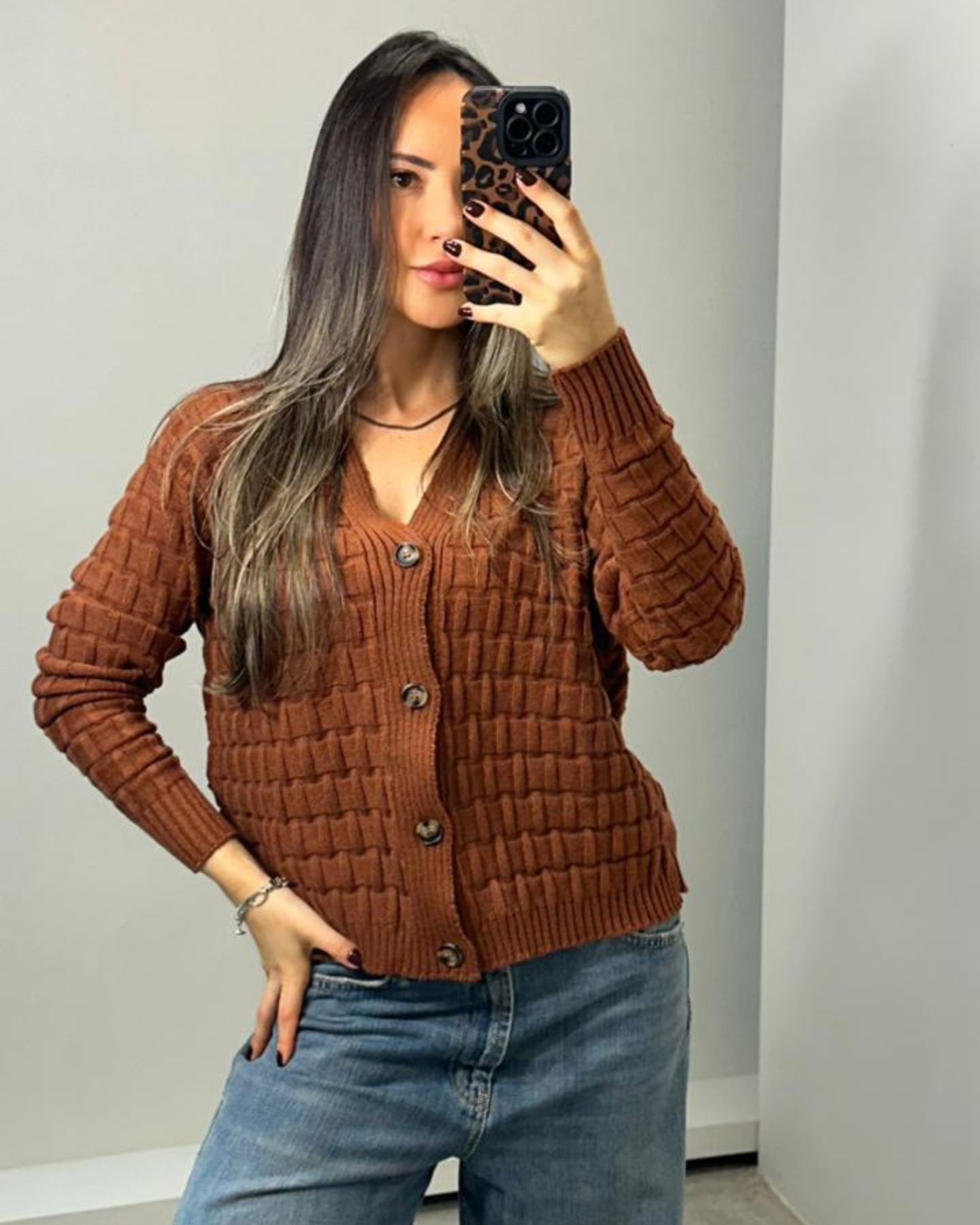 Casaco Modal Clara Tricot Feminino Inverno Sofisticado