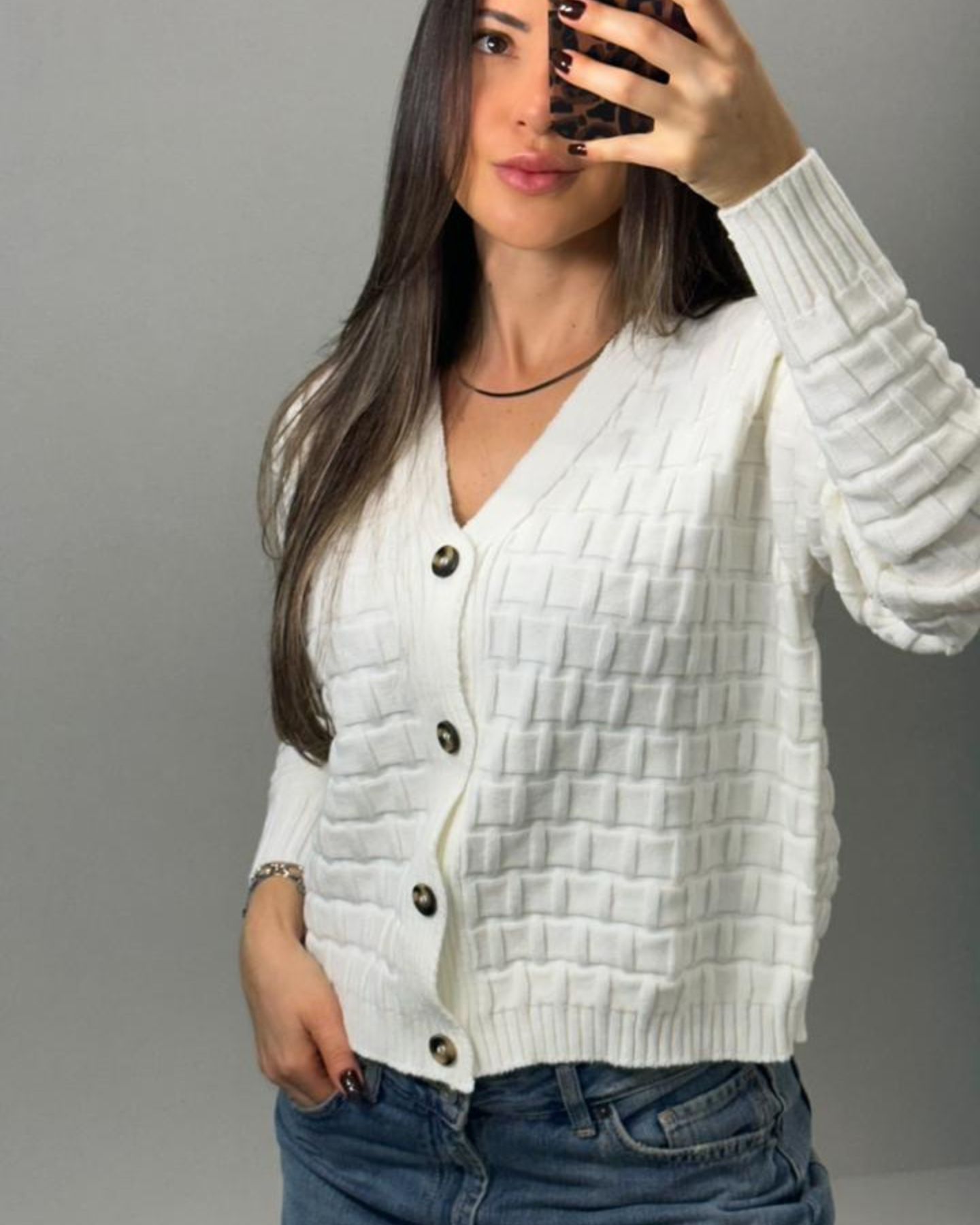 Casaco Modal Clara Tricot Feminino Inverno Sofisticado