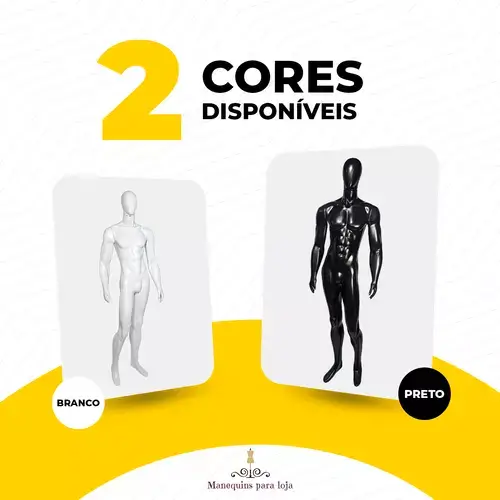 Manequim Masculino Bombado - Preto ou Branco