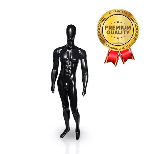 Manequim Bombado Masculino Preto e Branco