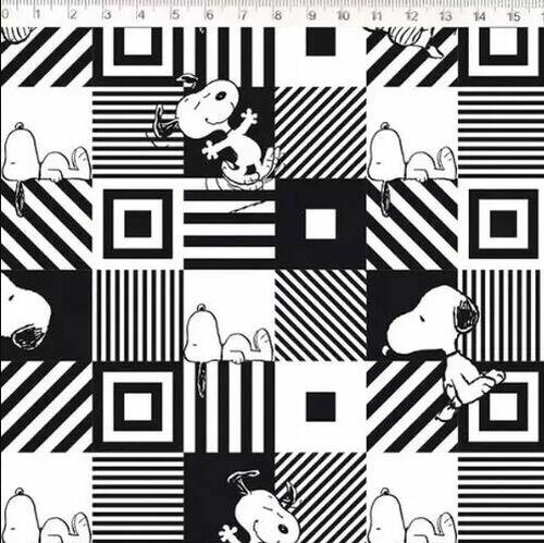 Comprar Tecido Nacional Snoopy Geo Preto e Branco 0,5x1,50m - a partir ...