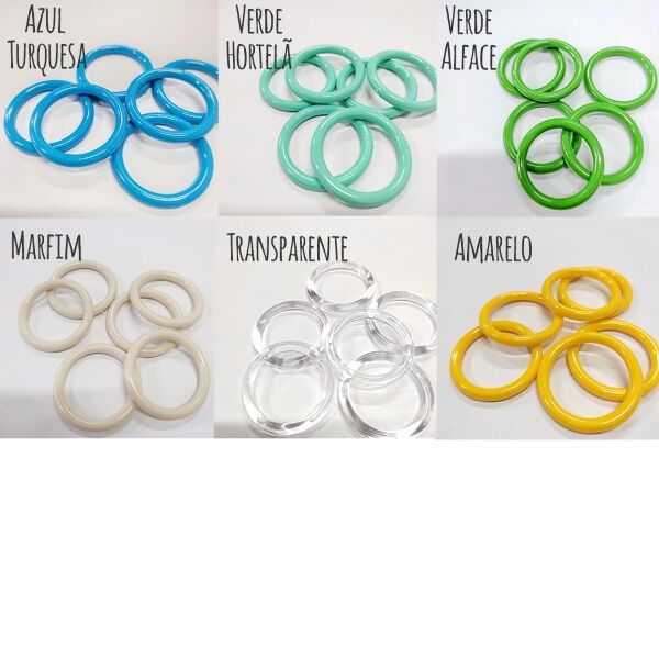 Comprar Argola de Plástico 20mm Cores Diversas c/ 12 UND - a partir de ...