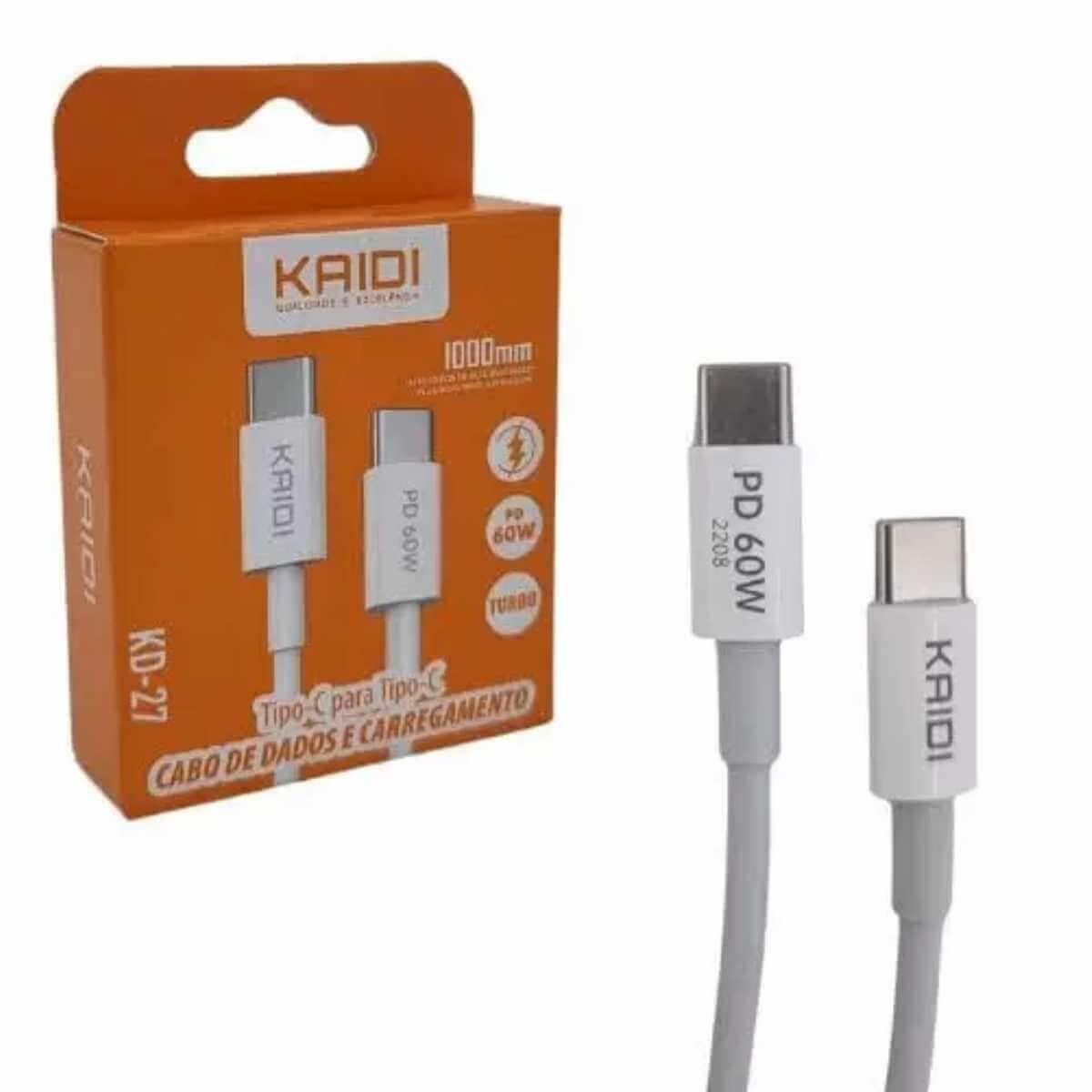 Cabo Kaidi Tipo-C para Tipo-C KD-27 - a partir de R$11,40