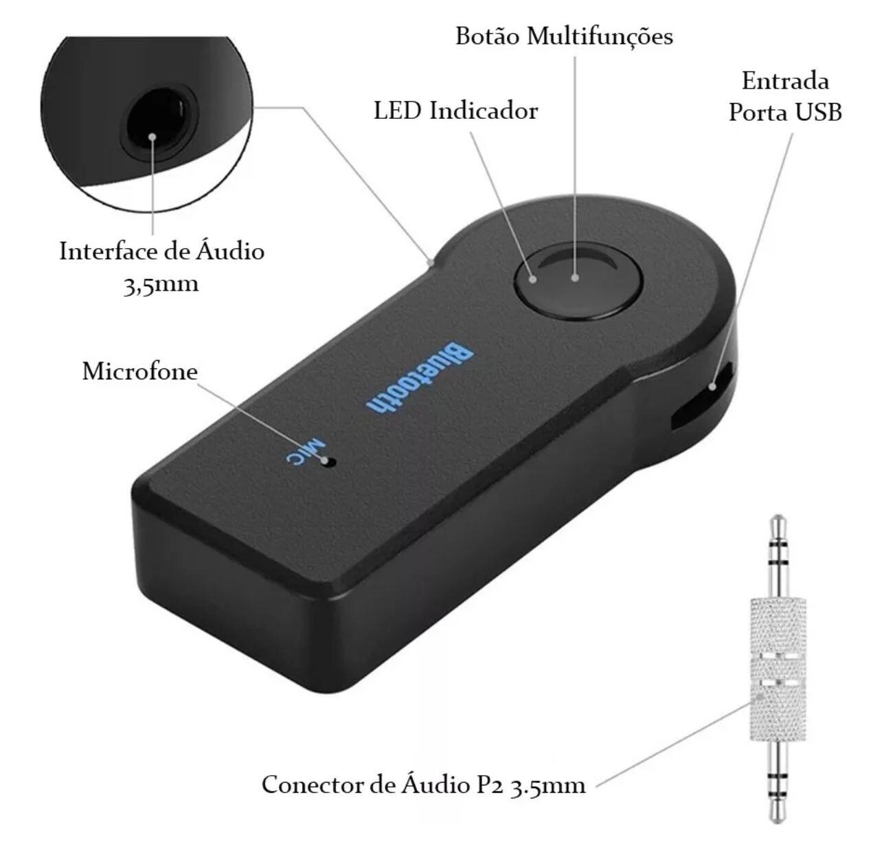 Conector Sinal Bluetooth Entrada P2 LE-805B