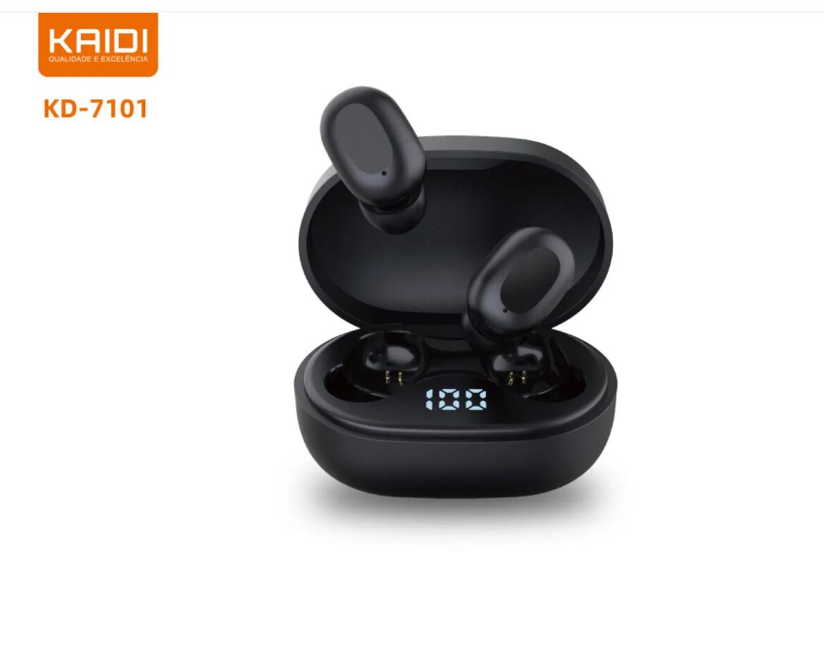Fone de Ouvido Bluetooth TWS V5.3 Kaidi KD-7101 Cor Sortida