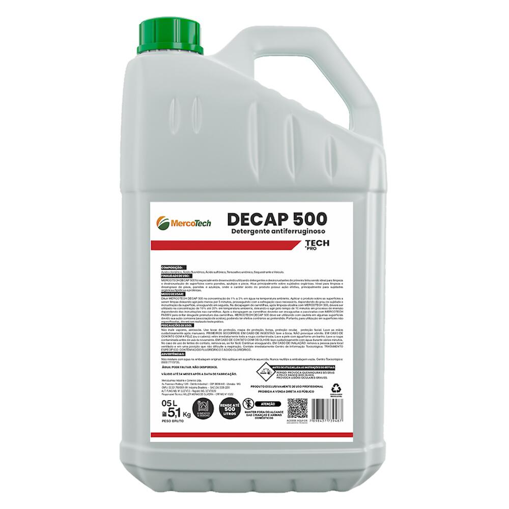 Mercotech Decap 500 GL 5 Litros Detergente E Desincrustante