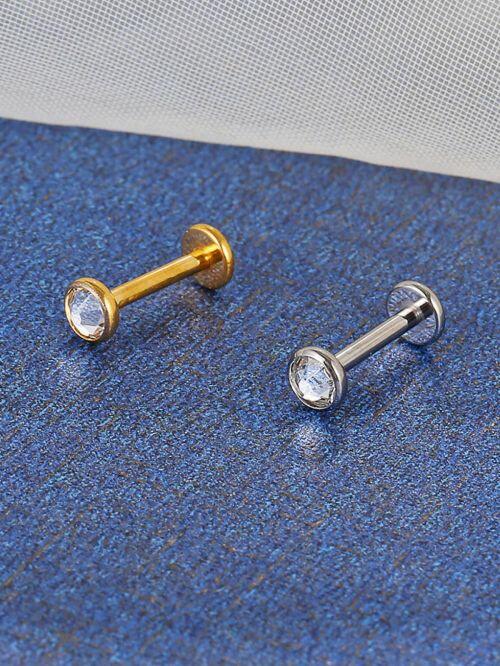 Comprar PIERCING LABRET PUSH PIN TITÂNIO PVD ZIRCÔNIA 1,0X8X