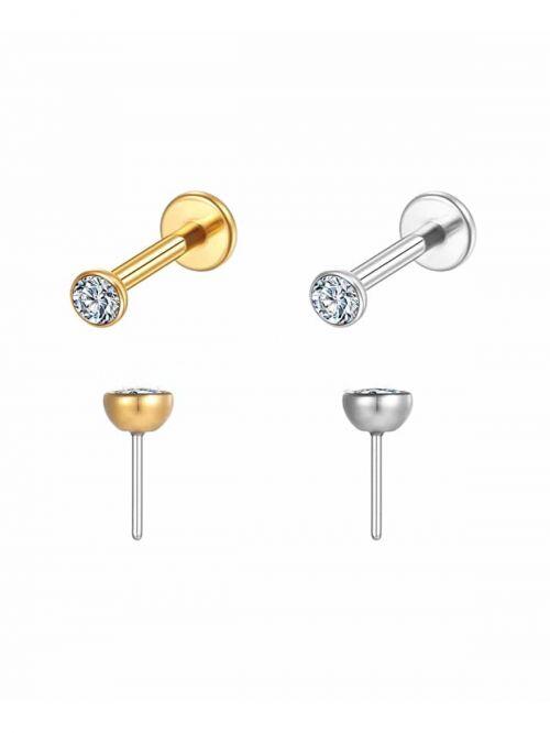 Comprar PIERCING LABRET PUSH PIN TITÂNIO PVD ZIRCÔNIA 1,0X8X