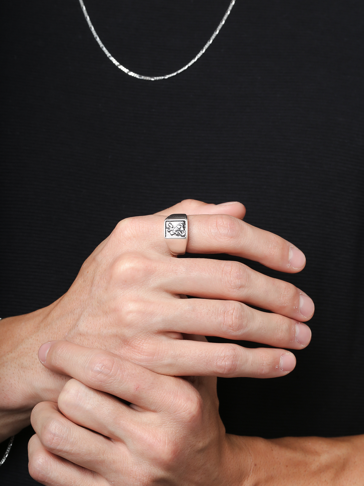 Anel de Prata 925 São Jorge Guerreiro