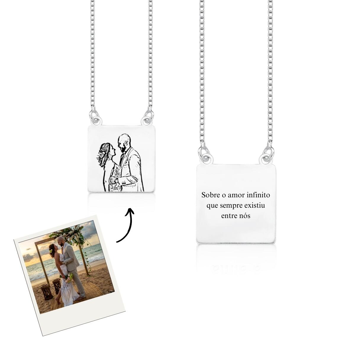 Escapulário Personalizado com Foto em Prata 925 ? Exclusivo - R$179,90
