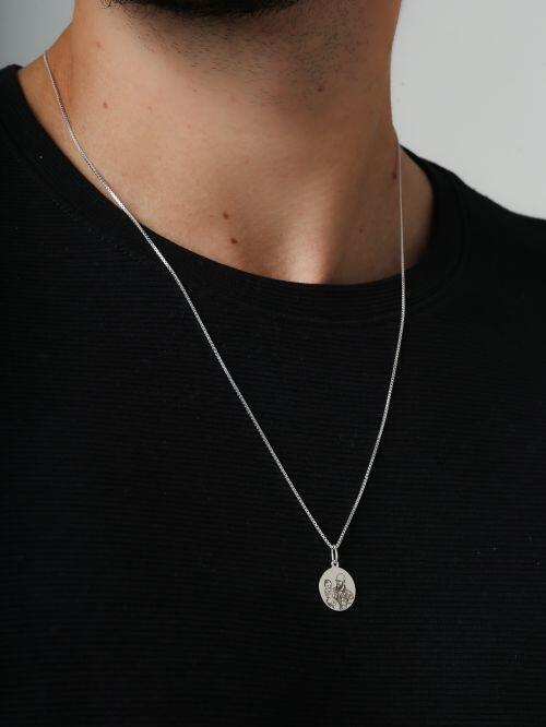 Colar Masculino de Prata 925 com Medalha Redonda Personalizada - de R ...