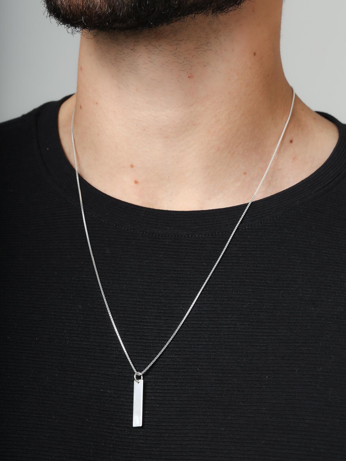 Colar Masculino de Prata 925 com Medalha Retangular - de R$169,90 a R ...