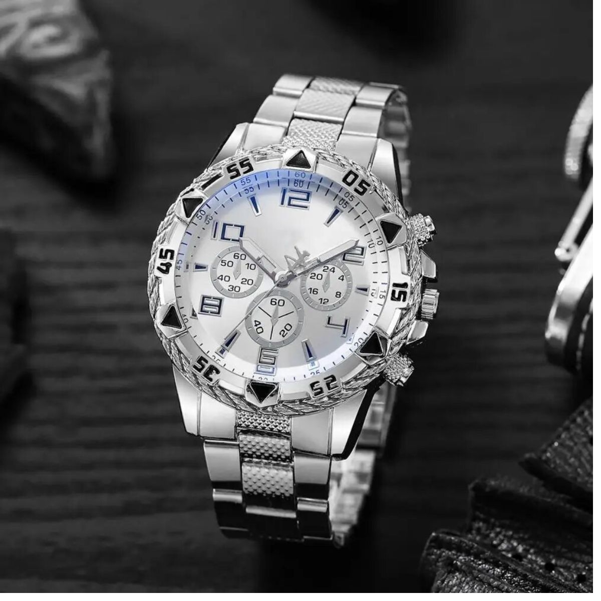 Comprar Relógio Masculino de Metal Prata a prova dagua Prata Led Master ...