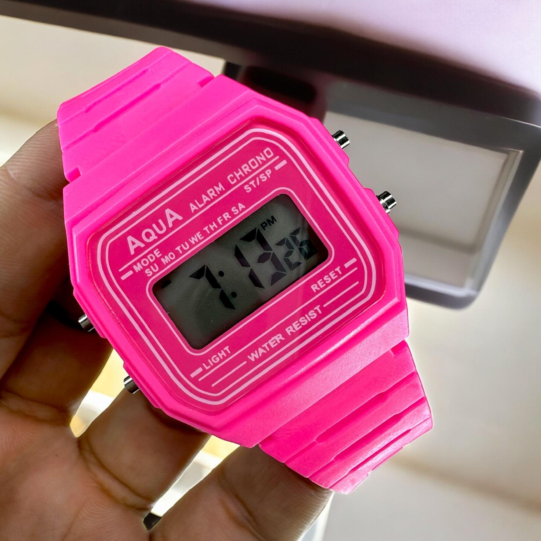 Comprar Relógio Feminino Aqua AQ-81 Pink Transparente - A Prova Dagua ...