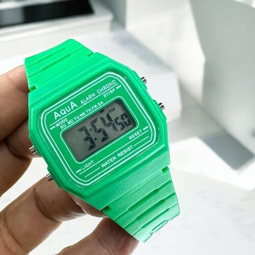 Comprar Relógio Feminino Aqua AQ-81 Verde Transparente - A Prova Dagua