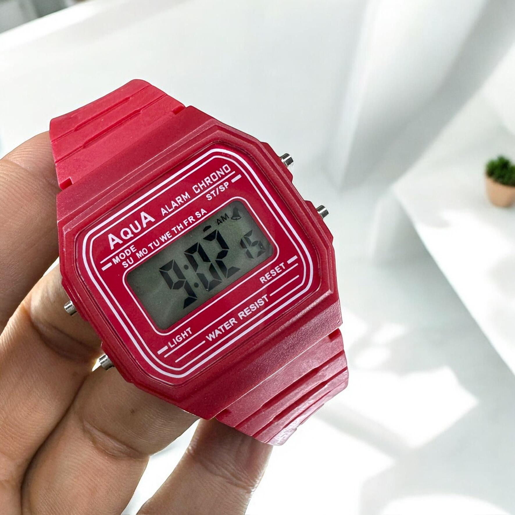 Comprar Relógio Feminino Aqua AQ-81 Vermelho Transparente - A Prova ...