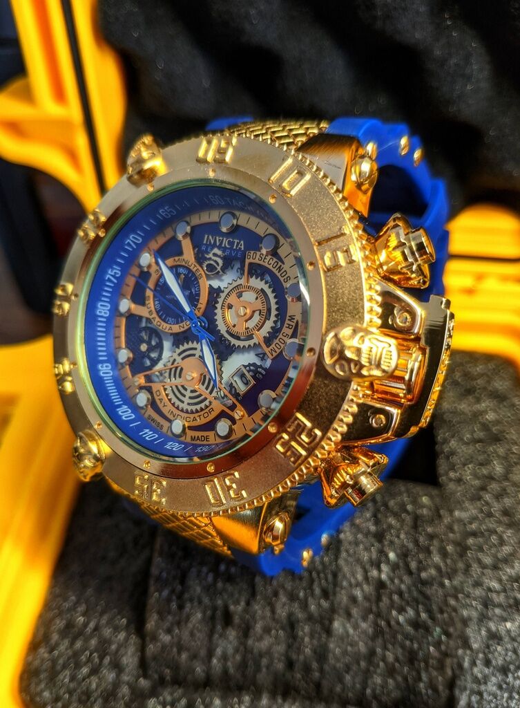 Comprar Invicta Noma lll Dourado/Azul Linha Ouro - A prova dagua - R ...