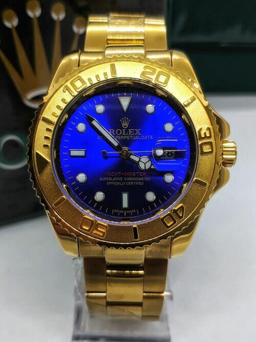 Comprar Rolex Yacht-Master dourado azul a prova dagua - R$125,00 ...