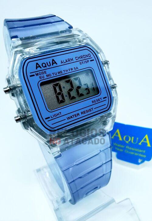 Comprar Relógio Feminino Aqua AQ-81 Azul Transparente - A Prova Dagua ...